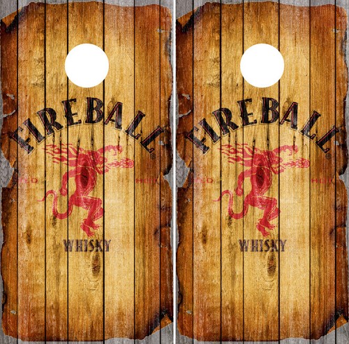 Fireball Whiskey Cornhole Wraps Board Decals Bag Toss Game Vinyl ...