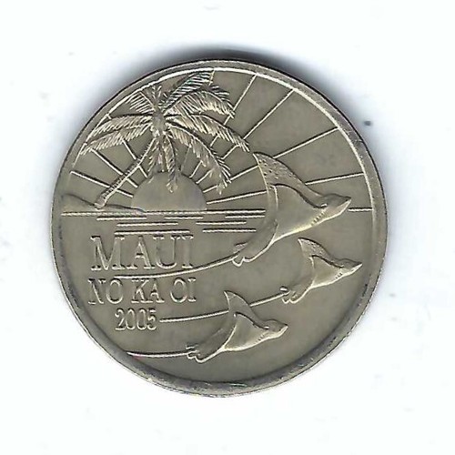 2005 MAUI HAWAII STINGRAYS FISH GOOD FOR ONE DOLLAR $1 TRADE COIN MEDAL ...