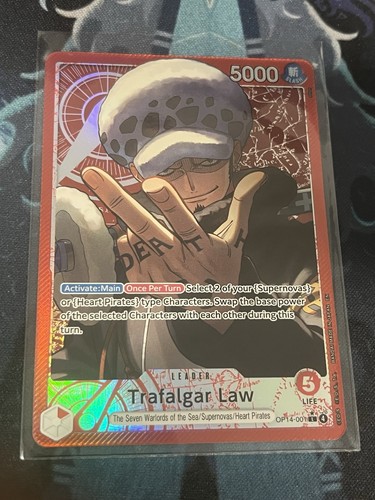One Piece TCG OP14 NM Trafalgar Law Alt Art Leader x1 | eBay Australia