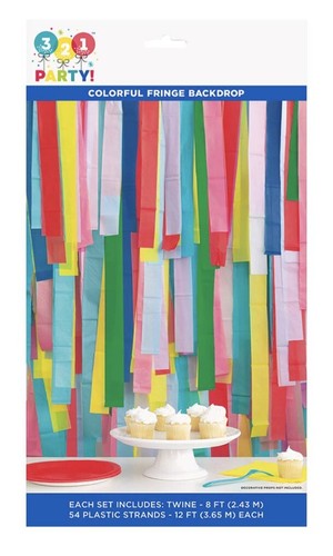 321 Party! Colorful Fringe Backdrop | eBay