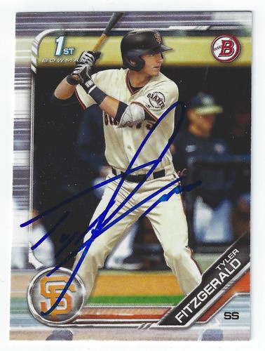 TYLER FITZGERALD SAN FRANCISCO GIANTS SIGNED 2019 1ST BOWMAN BD152 ...