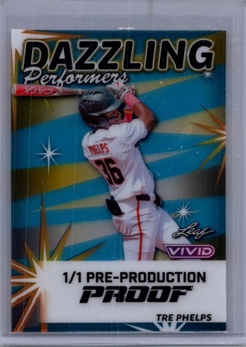 Tre Phelps 2024 Leaf Vivid Baseball 1/1 Pre Production Proof | eBay