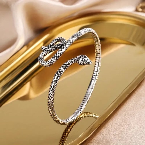 Elegant Unique 925 Sterling Silver Charm Cobra Snake Design Bracelet ...