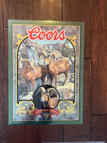 RARE Coors Bighorn Sheep Advertising Signs 18.25" x 13" (MAYBE A MIRROR ...