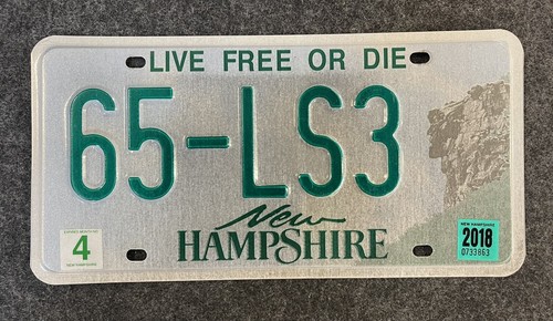 2018 New Hampshire Vanity License Plate 65-LS3 Nice Tag NH Chevrolet ...