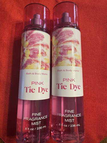 2~ BATH & BODY WORKS ~PINK TIE DYE ~ FINE FRAGRANCE MIST ~ 8oz.~ FREE ...