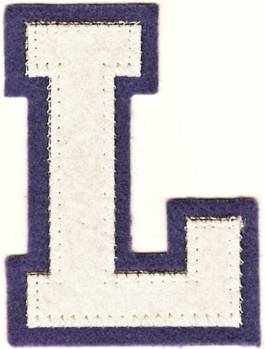 1 7/8" x 2 1/2" White Purple Block Letterman's Letter L Felt Patch | eBay