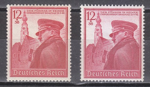 Germany 1939 MNH Mi 691 Sc B137 Adolf Hitler. Two different shades of ...