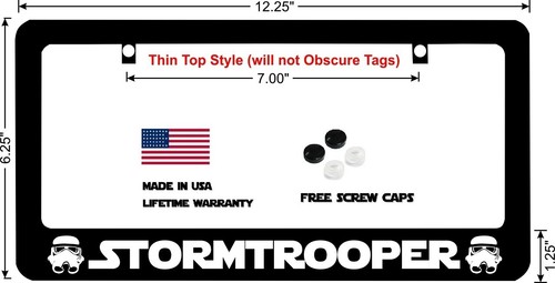 Star Wars Stormtrooper Mask Sides Thin Top Custom License Plate Frame ...