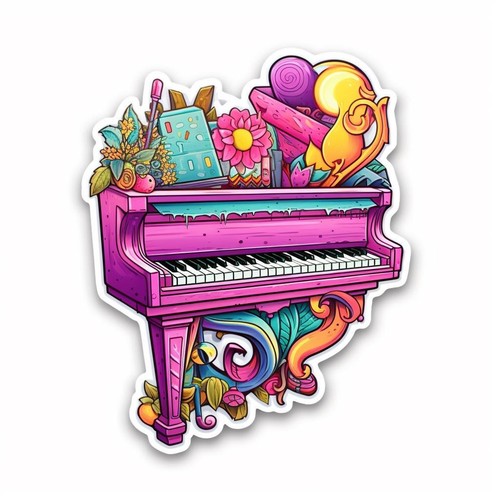 Piano Piano musical instrument Vinyl Decal Sticker for Car, Laptop ...