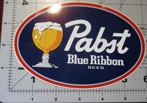PABST BLUE RIBBON oval logo nos vintage STICKER decal craft beer ...