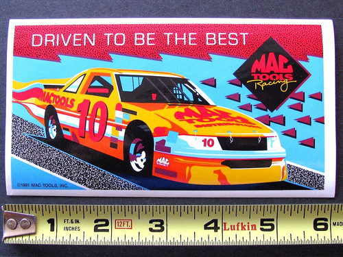 "MAC TOOLS Racing...Driven To Be The Best" Vintage 1991 Racing Sticker ...