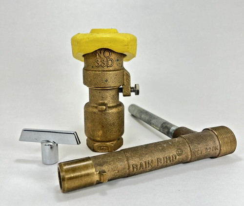 NEW RAIN BIRD #33DLC 3/4" QUICK COUPLER VALVE & MATCHING KEY LIST PRICE ...