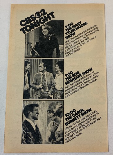 1975 CBS tv ad ~ MARY TYLER MOORE, BOB NEWHART, CAROL BURNETT Sammy ...