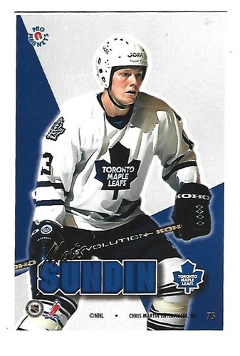 RARE 1995 #75 MATS SUNDIN HOF PRO MAGNETS BLANK BACK PROOF LESS THAN 50 ...