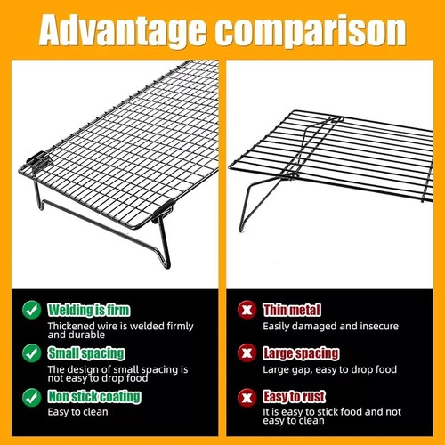 Upgraded Stackable Cooling Rack for Baking,3 Tier Jerky Rack Cooling ...