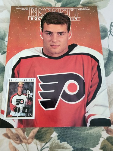 ERIC LINDROS PHILADELPHIA FLYERS POSTER COLOR 8 BY 11 inches BECKETT | eBay