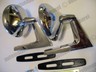 VINTAGE CHROME ROUND MIRRORS CLASSIC MUSCLECAR RESTOMOD HOTROD COMPLETE ...