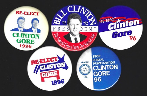1990s CLINTON & GORE 2 1/4" CELLO CAMPAIGN BUTTON COLLECTION - NN | eBay