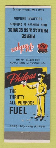 Matchbook Cover - Phillips 66 oil gas Philgas Pierce Sullivan IN | eBay