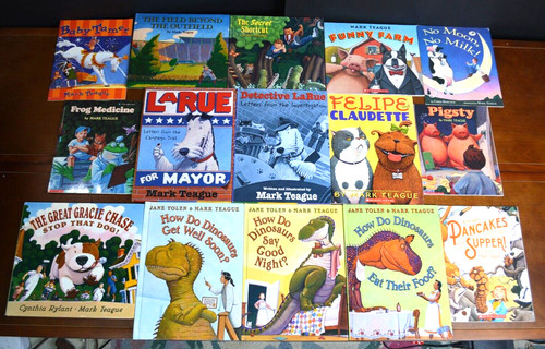 Lot 15 HBPB Picture Books by MARK TEAGUE How Do Dinosaurs LaRue Pigsty ...