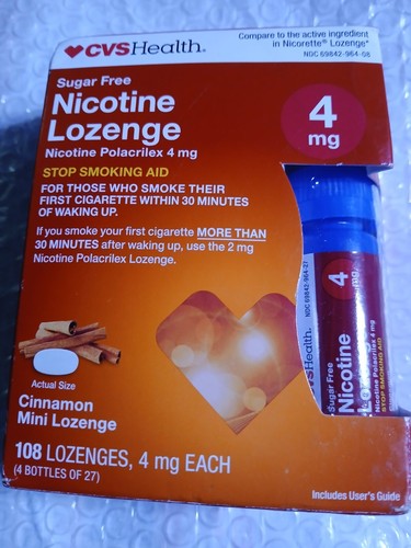108 Nicotine Polacrilex MINI LOZENGES, 4 mg, CINNAMON, 108 COUNTS • EXP ...
