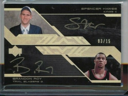 2007-08 Upper Deck Black Spencer Hawes Brandon Roy Dual Auto #'ed 03/15 ...
