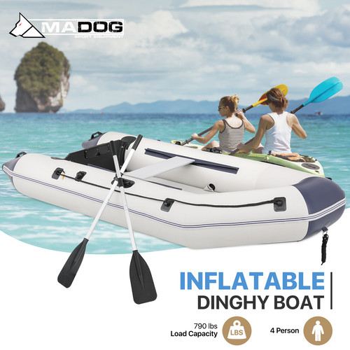 9.9ft 4-Person Inflatable Dinghy Boat Rafting Fishing Dive Pontoon ...