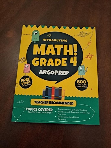 Introducing MATH Grade 4 by ArgoPrep: 600 Practice Questions Com - VERY ...