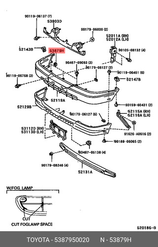 Genuine OE retainer, rear wheel house liner, 5387950020 for TOYOTA ...