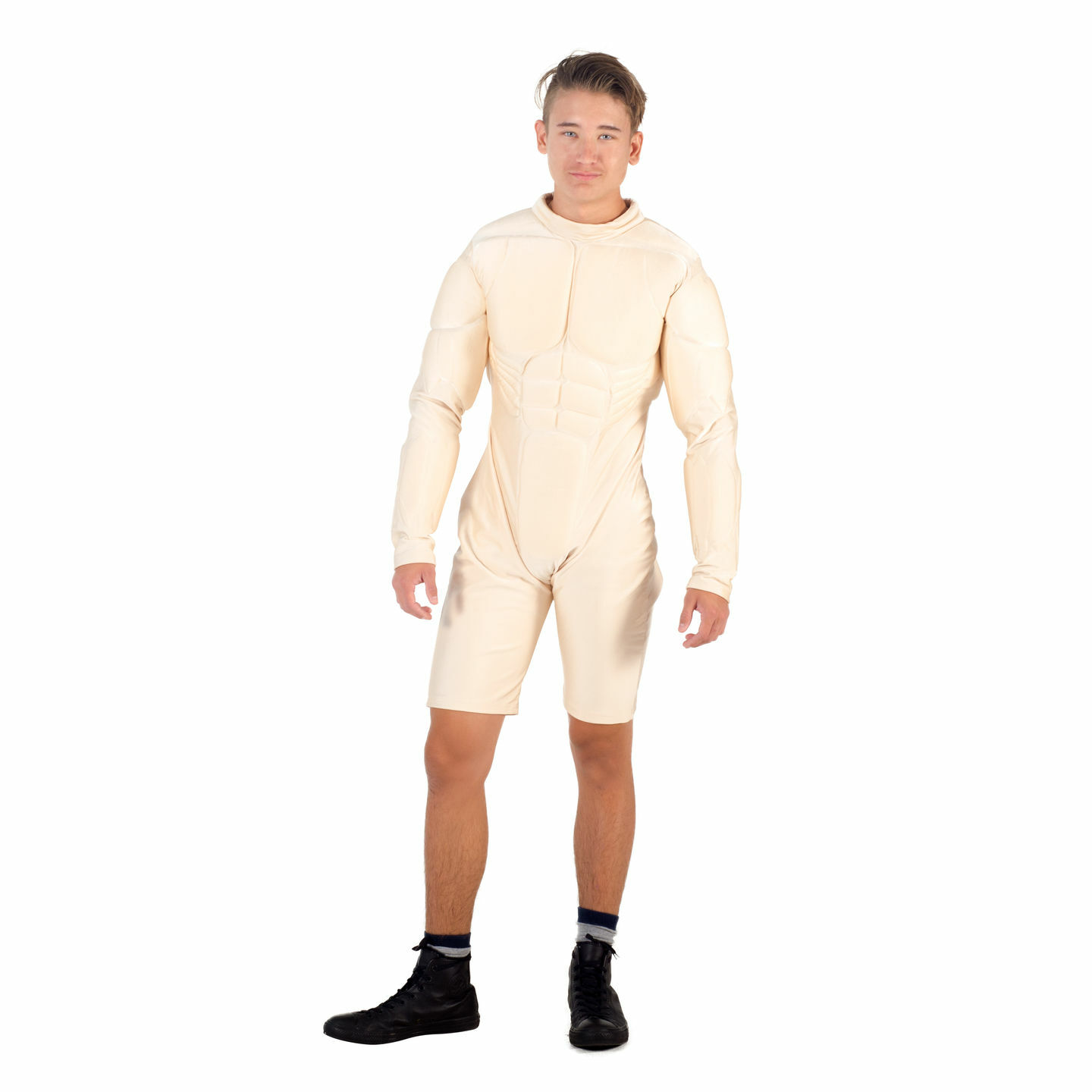 EY144 Muscle Man Suit Chest Padded Arms Shirt Beach Top Hero Strong Man ...