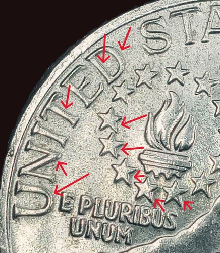 1976 D Bicentennial Error Quarter Filled D/DDR on stars and Letters AU ...