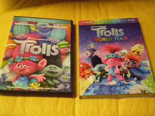 (2) DreamWorks Trolls DVD Lot: Trolls + Trolls: World Tour (NEW) Anna ...