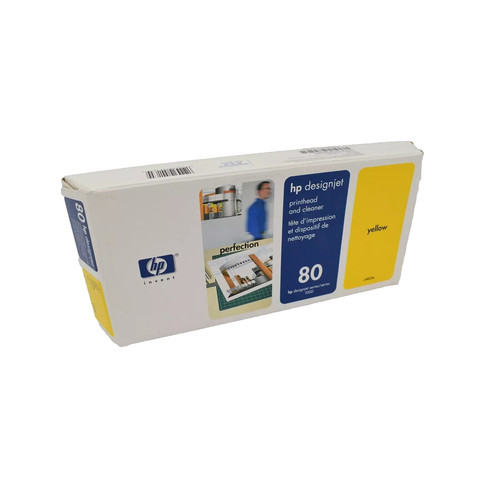 Genuine HP designjet 80 Yellow Printhead & Cleaner C4823A | eBay