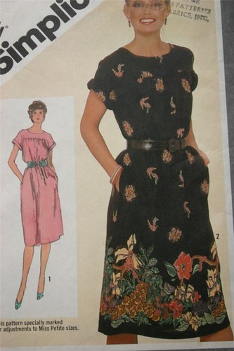 SIMPLICITY 9827 MISSES PULLOVER DRESS PATTERN WITH YOKE SIDE POCKETS ...