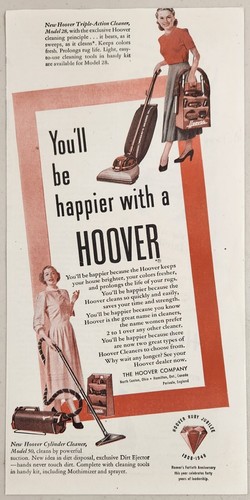 1948 Print Ad Hoover Model 28 Vacuum Cleaner & Cylinder Cleaner North ...