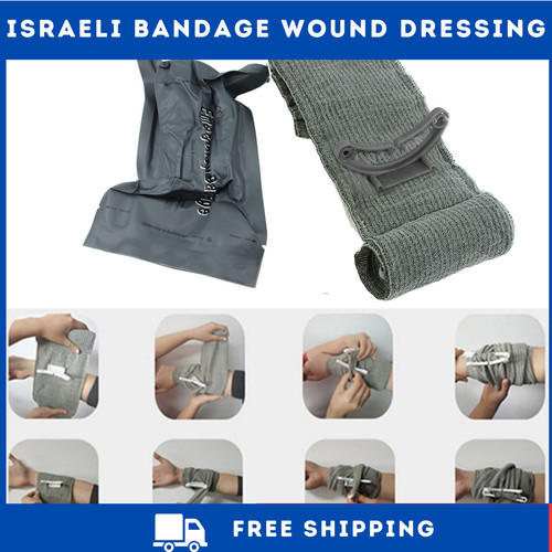 4"/6" Trauma Bandage Emergency Israeli Style Battle Wound Dressing ...
