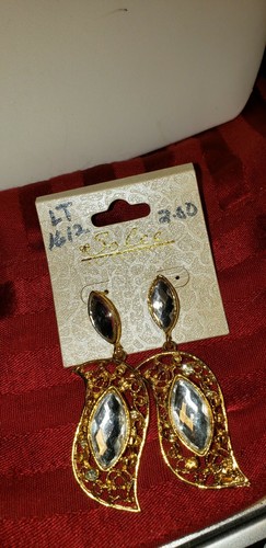 NEW Earrings by Marysol, clear stones, gold plates, FREE SHIPPING | eBay