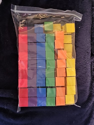 McGraw Hill 1" Wooden Cubes Square 6 Color Blocks Math 102 Piece Toy ...