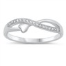 Infinity Heart White CZ Gold Plated Heart Ring Sterling Silver Band ...