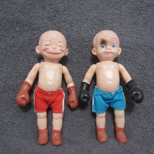 Boxing Boy Dolls One Smiling One with a Black Eye Sports Hong Kong 9 ...