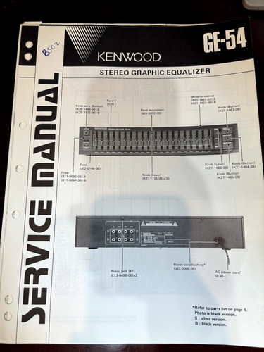 ORIGINAL KENWOOD GE-54 GE54 Repair & Service Manual *ORIGINAL* | eBay