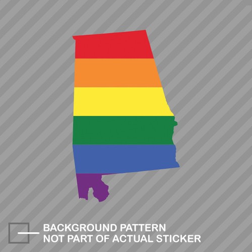 Alabama State Shaped Gay Pride Rainbow Flag Sticker Decal Vinyl LGBT AL ...