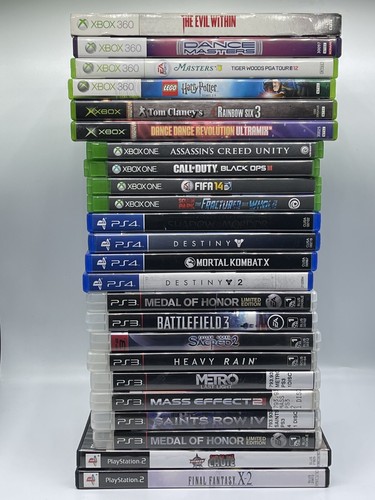 Video Game Lot Mixed Consoles XBOX PLAYSTATION PS4 PS3 PS2 XBOX 360 ...