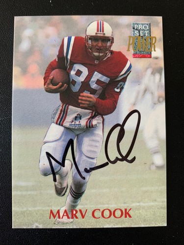 Marv Cook Signed 1992 Pro Set Power #289 Card New England Patriots ...