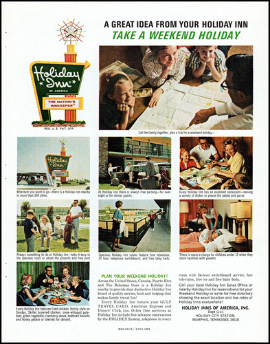 1967 Holiday Inns of America family weekend holiday retro photo print ...