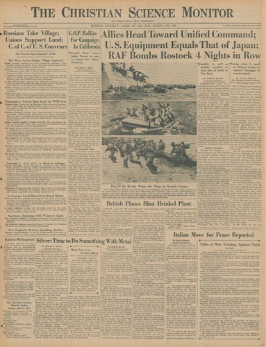 April 27, 1942 WWII Original Int. Newspaper - RAF BOMBS ROSTOCK HEINKEL ...