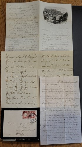 (3) Henrietta Lambert Autographed Handwritten Letters 1861-65 England ...