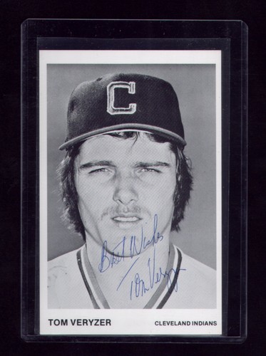 VTG 1980's CLEVELAND INDIANS TOM VERYZER SIGNED BASEBALL TEAM ISSUE ...