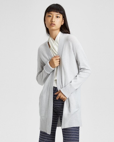 NWT Theory Cashmere Relaxed Open Front Cardigan Whale Grey Size P(XS ...